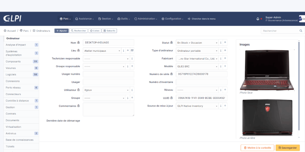 ITSM ITAM GLPI : gestion de parc informatique et services IT